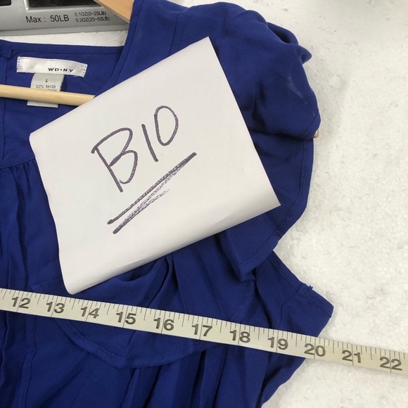 WD.NY | Tops | Wdny Large Cobalt Blue Ruffle Blouse | Poshmark